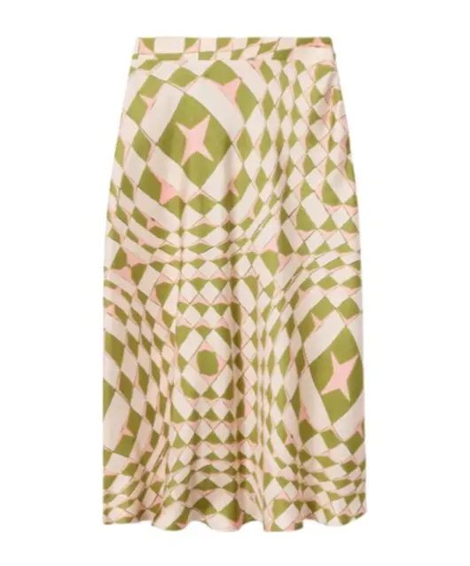 La DoubleJ Printed Midi Skirt - Nude