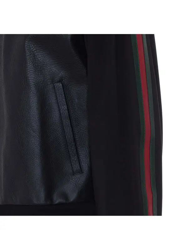 Gucci Grainy Leather Bomber Jacket