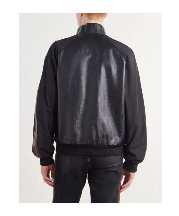 Gucci Grainy Leather Bomber Jacket