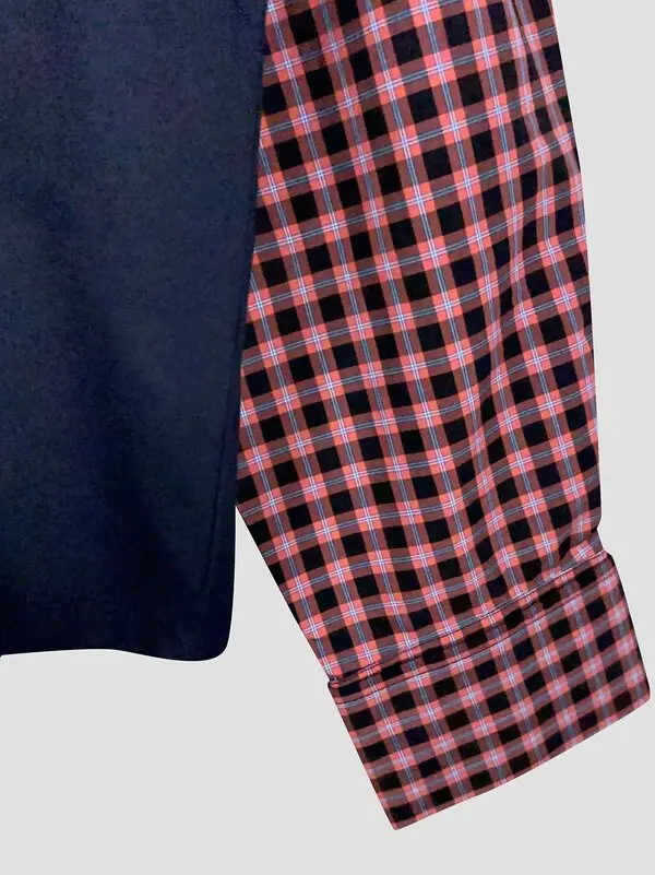 Marni Checked Sleeve T-shirt - Blue-black