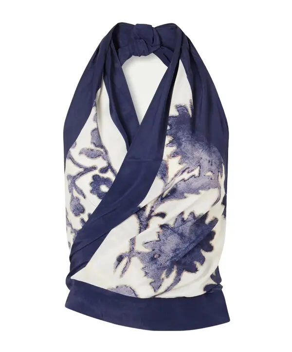 SIR. Printed Silk Blend Camisole - Blue