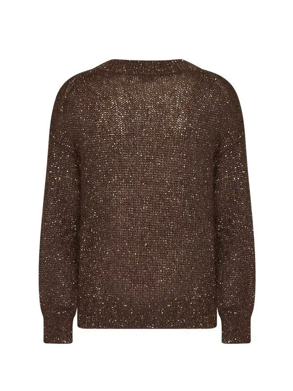 Brunello Cucinelli Long Sleeve Knit Top With V-neck