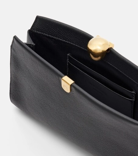 Nour Hammour Leather Clutch With Gold-tone Hardware
