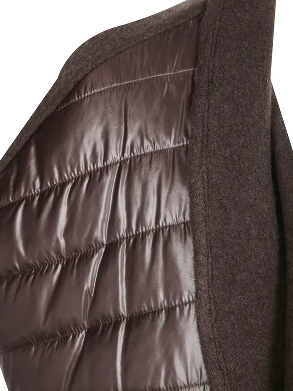 Herno Fringed Down Vest - Dark Chocolate