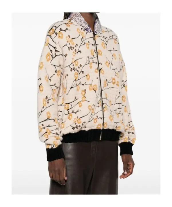 FORTE_FORTE Long-sleeve Zip-fastening Cardigan