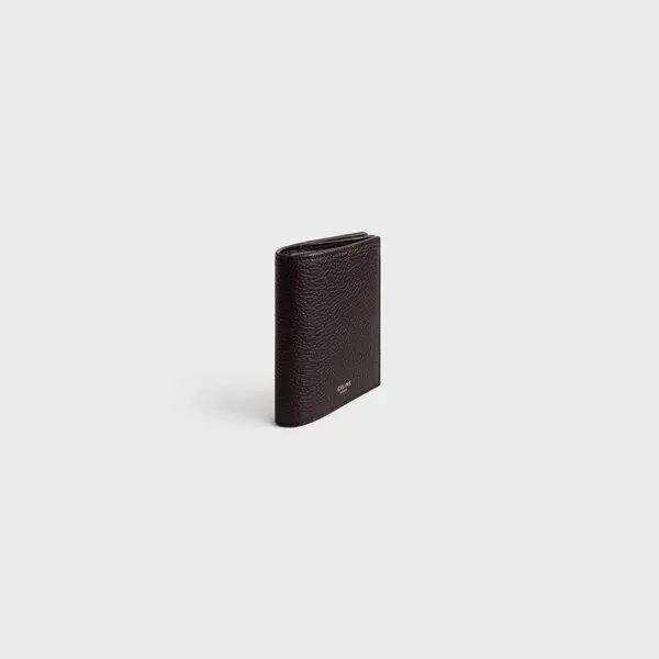Celine Compact Wallet In Grained Calfskin