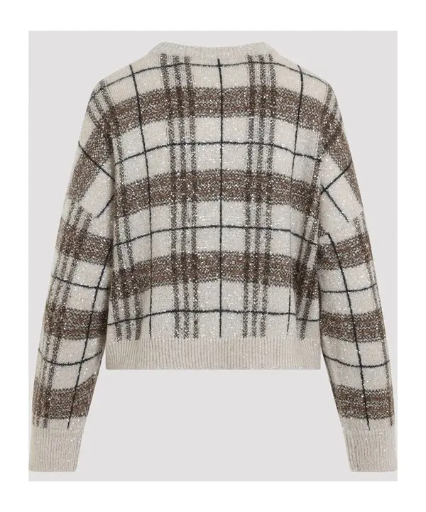 Brunello Cucinelli Checked Knitted Sweater