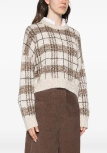 Brunello Cucinelli Checked Knitted Sweater
