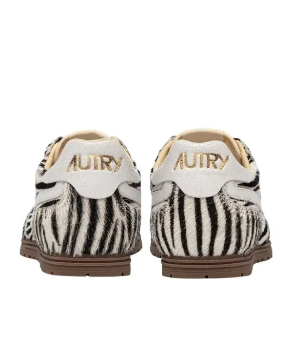 AUTRY Windspin Zebra Print Lace-up Sneakers - Black
