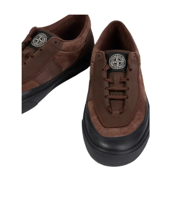 Stone Island Low-top Trainers With Compass Logo Patch