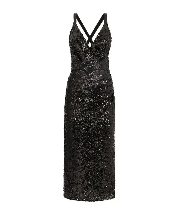 Dolce & Gabbana Sequinned V-neck Midi Gown