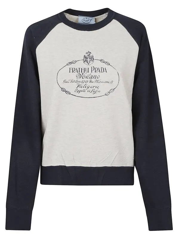 Prada Cotton Crewneck Sweatshirt - Black
