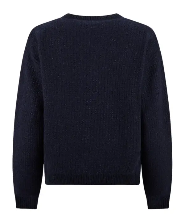 Fabiana Filippi Textured Crew Neck Knitted Sweater - Midnight Blue