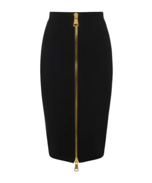 Elisabetta Franchi Falda De Punto Con Cremallera - Black