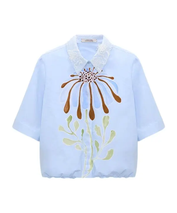 Dorothee Schumacher Floral Print Short Sleeve Shirt - Blue