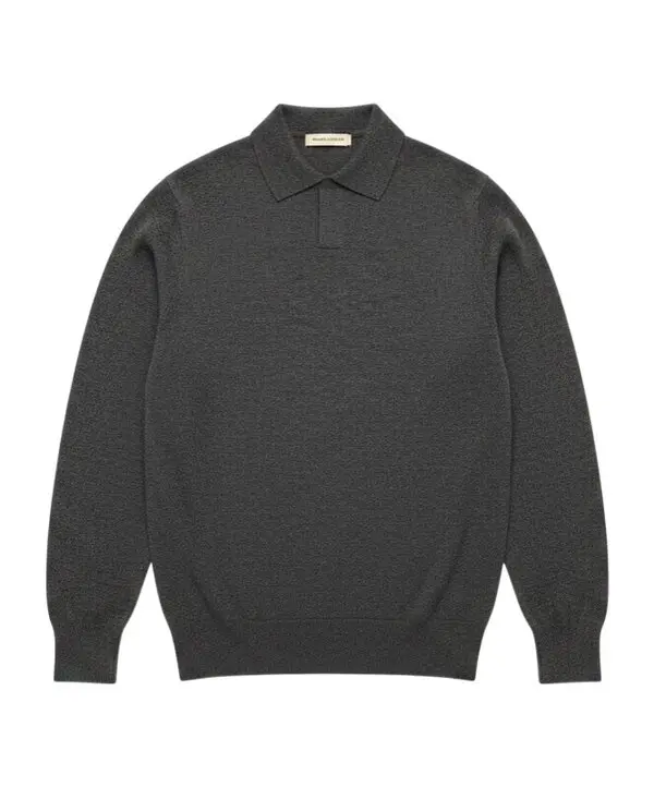 Brunello Cucinelli Long-sleeve Knitted Polo Shirt - Black