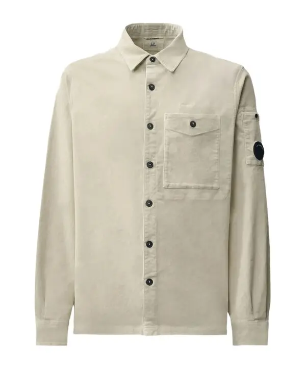 C.P. COMPANY Lens-detail Chest-pocket Shirt - Nude