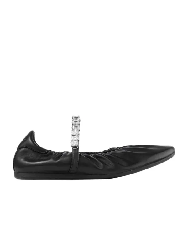 JIMMY CHOO Jade Crystal-embellished Ballet Flats - Black