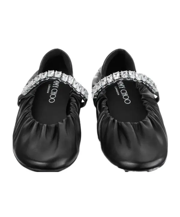 JIMMY CHOO Jade Crystal-embellished Ballet Flats - Black