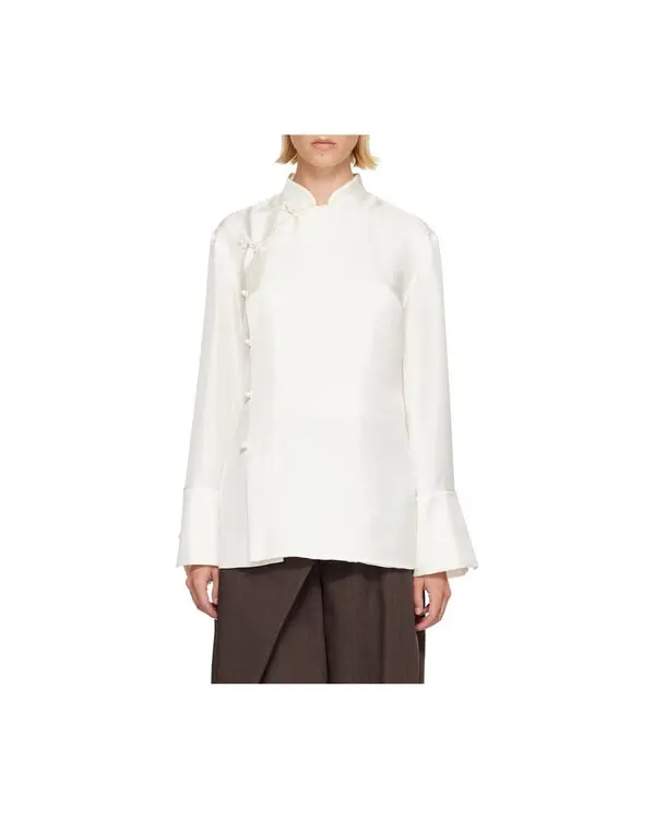 RÓHE Frog-fastening Wide-cuff Blouse - White