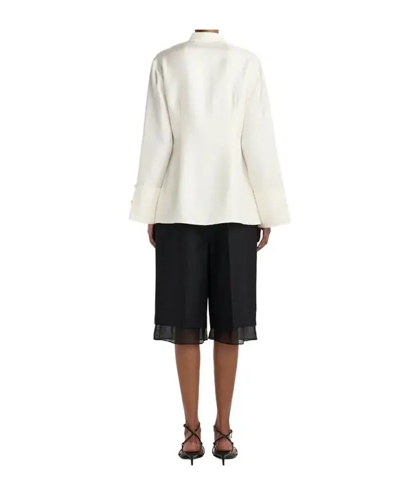 RÓHE Frog-fastening Wide-cuff Blouse - White