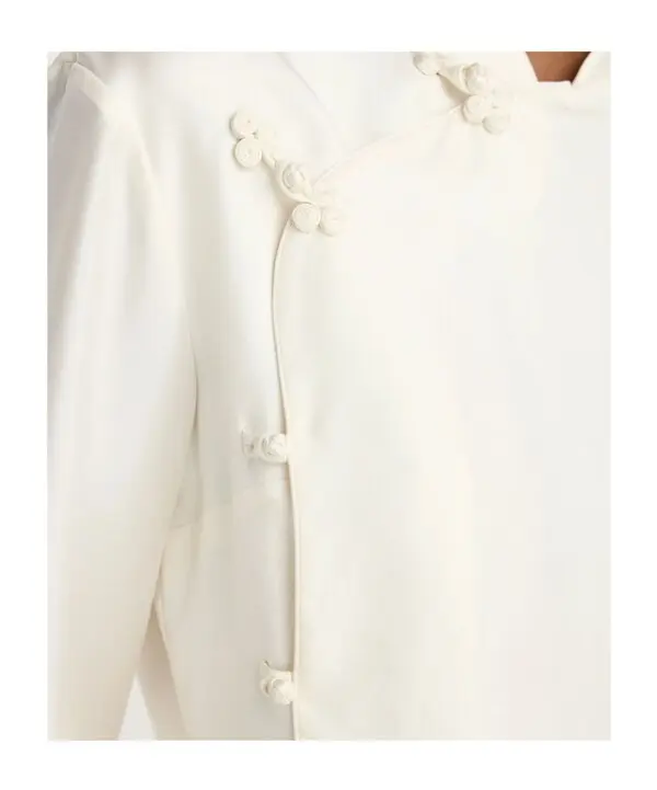 RÓHE Frog-fastening Wide-cuff Blouse - White