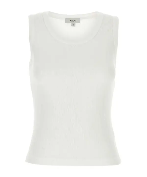 AGOLDE Poppy Fine-ribbed Tank Top - White