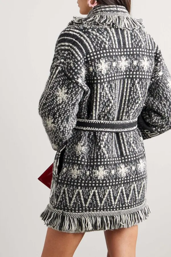 GOLDEN GOOSE Fringed Belted Cardigan