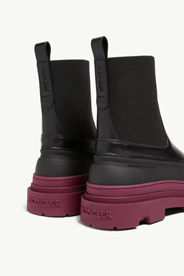 Moncler Vera Edge Leather Ankle Boots