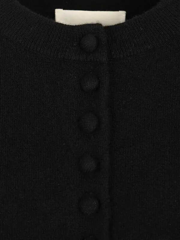 LISA YANG Short-sleeved Knitted Cardigan With Round Neck