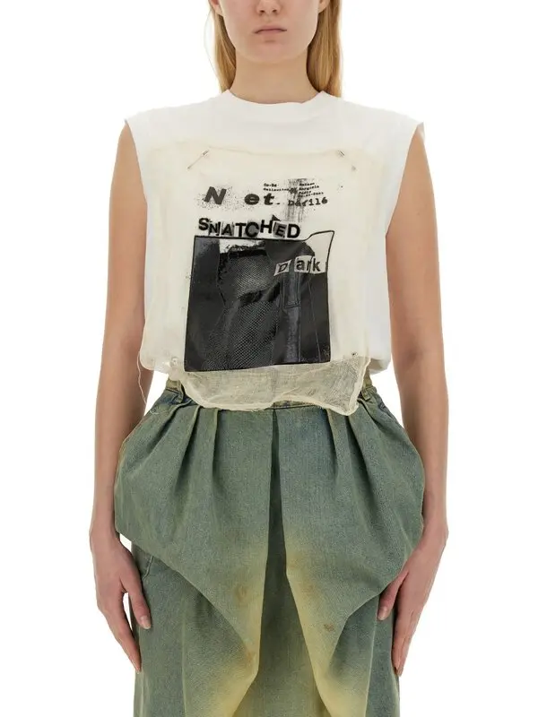 MAISON MARGIELA Graphic Printed Sleeveless T-shirt