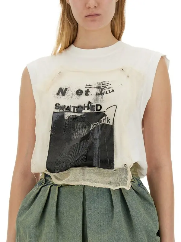 MAISON MARGIELA Graphic Printed Sleeveless T-shirt