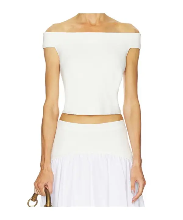 Simkhai White Dalton Top - Ivory White