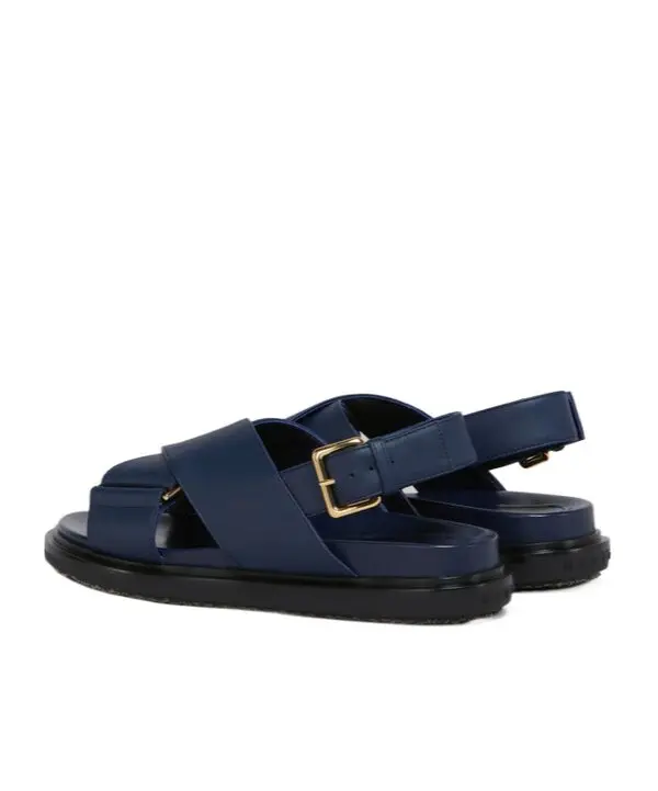 Marni Logo Embossed Buckled Sandals