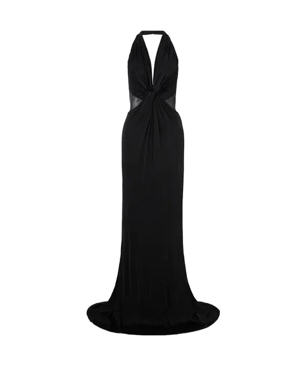 TOM FORD Knitted Stretch Jersey Criss-cross Evening Dress - Black