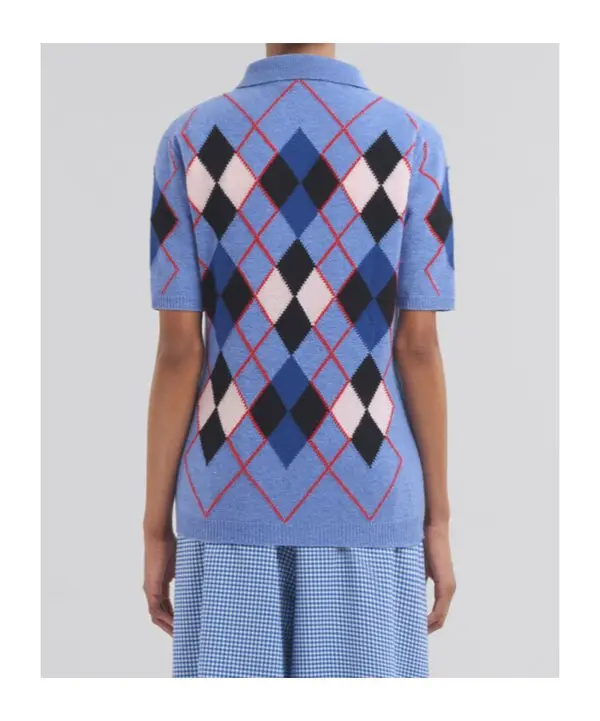 Marni Argyle Knit Polo Shirt