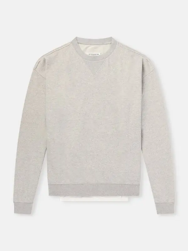 MAISON MARGIELA Double Layered Cotton-fleece Sweatshirt - Gray