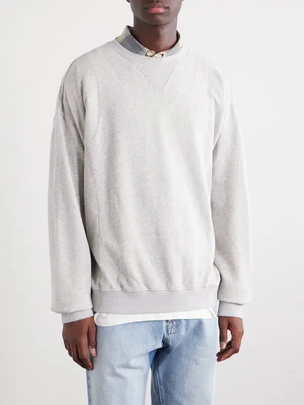 MAISON MARGIELA Double Layered Cotton-fleece Sweatshirt