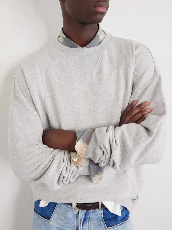 MAISON MARGIELA Double Layered Cotton-fleece Sweatshirt
