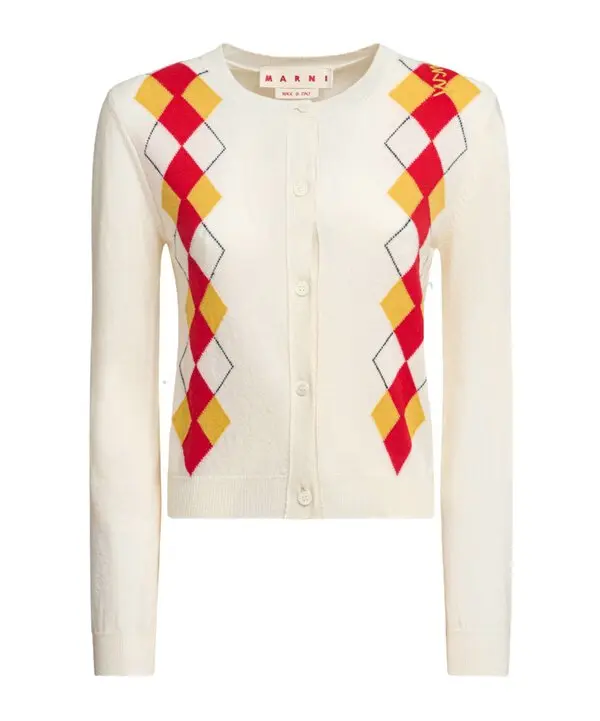 Marni Wool Argyle Cardigan