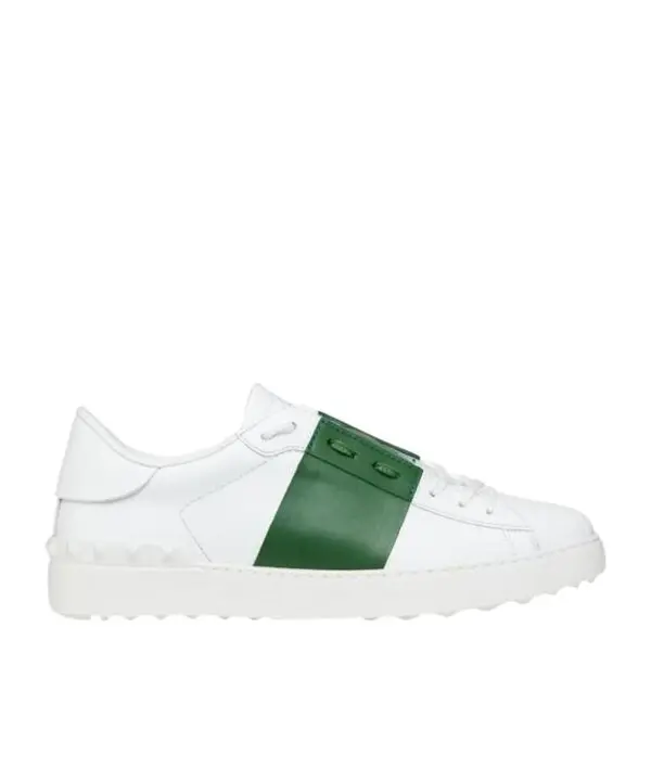 Valentino Garavani Rockstud Lace-up Sneakers - White/green