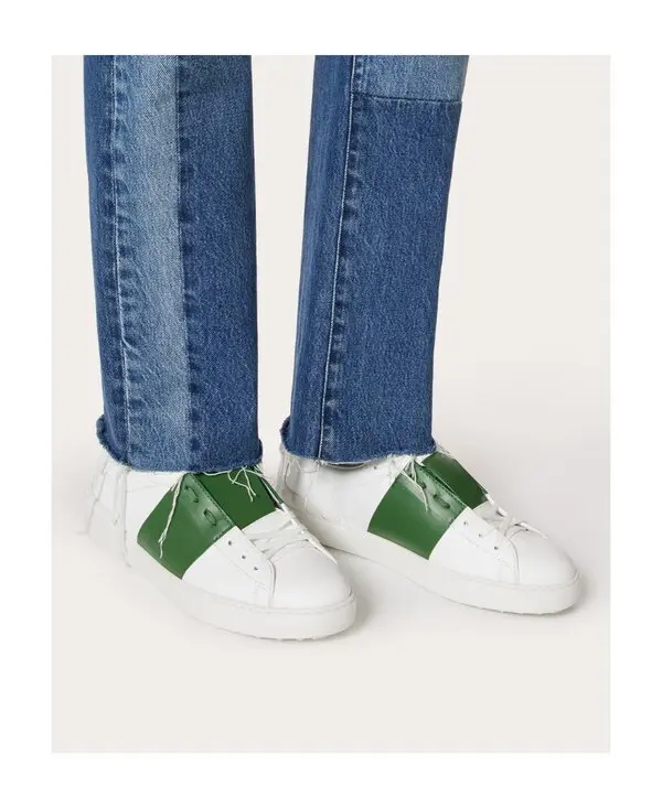 Valentino Garavani Rockstud Lace-up Sneakers - White/green