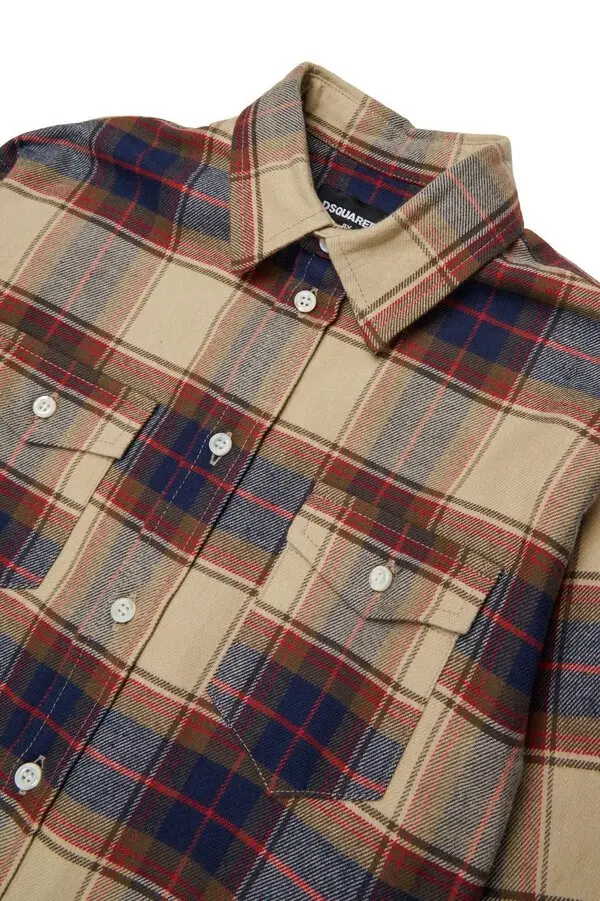 Dsquared2 Check-pattern Logo-plaque Shirt