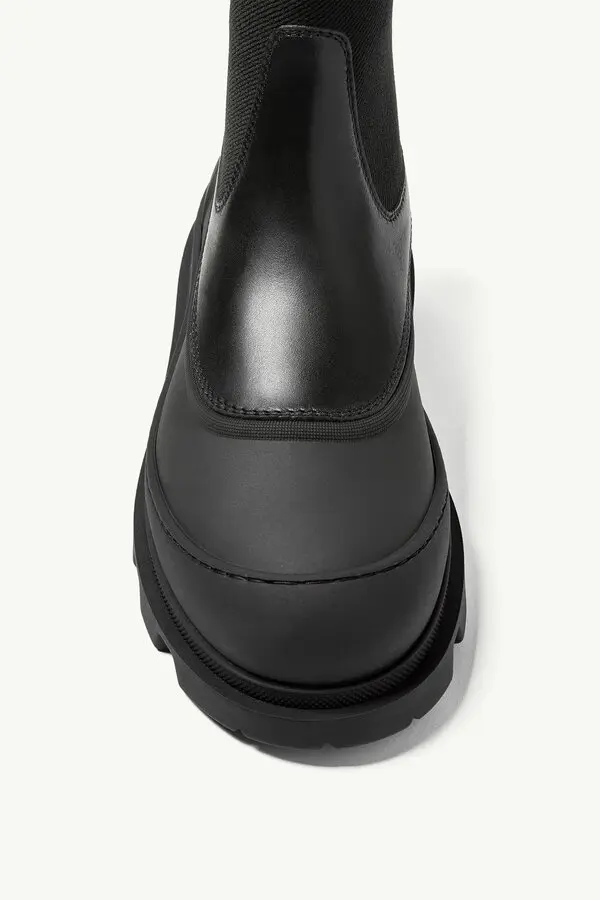 Moncler Vera Edge Leather Ankle Boots