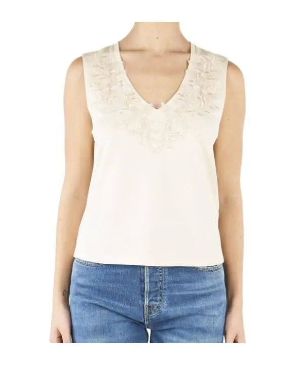 BLUGIRL Lace Trim V-neck Sleeveless Top