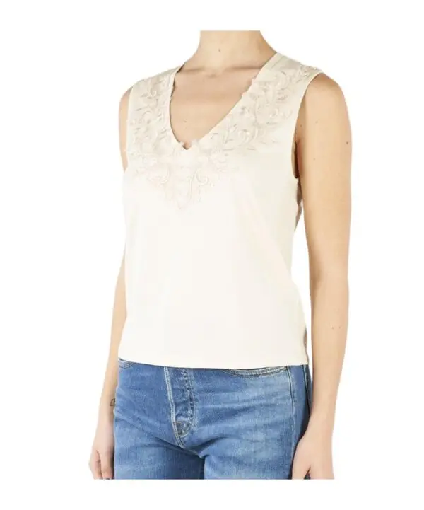 BLUGIRL Lace Trim V-neck Sleeveless Top
