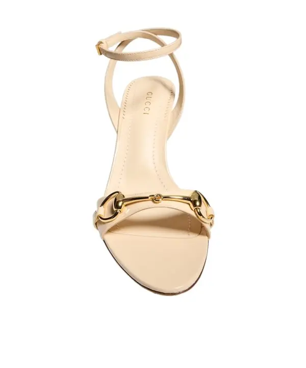 Gucci Donna Wedge Sandal With Horsebit Detail - Ivory