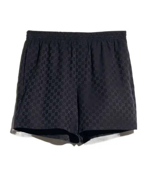 Gucci Gg Silk Jacquard Shorts - Dark Blue