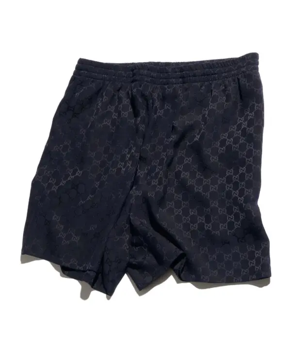 Gucci Gg Silk Jacquard Shorts - Dark Blue