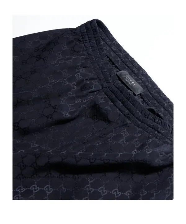 Gucci Gg Silk Jacquard Shorts - Dark Blue